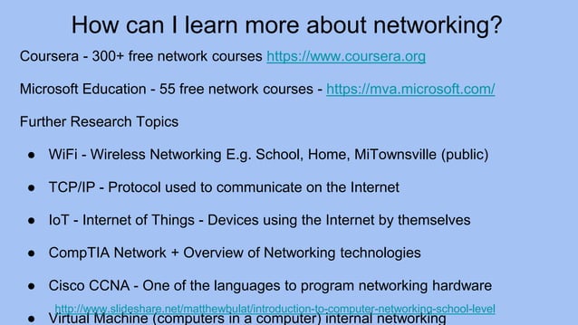 Introduction To Computer Networking School Level Ppt
