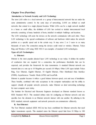 Introduction to network security and lan technology | PDF