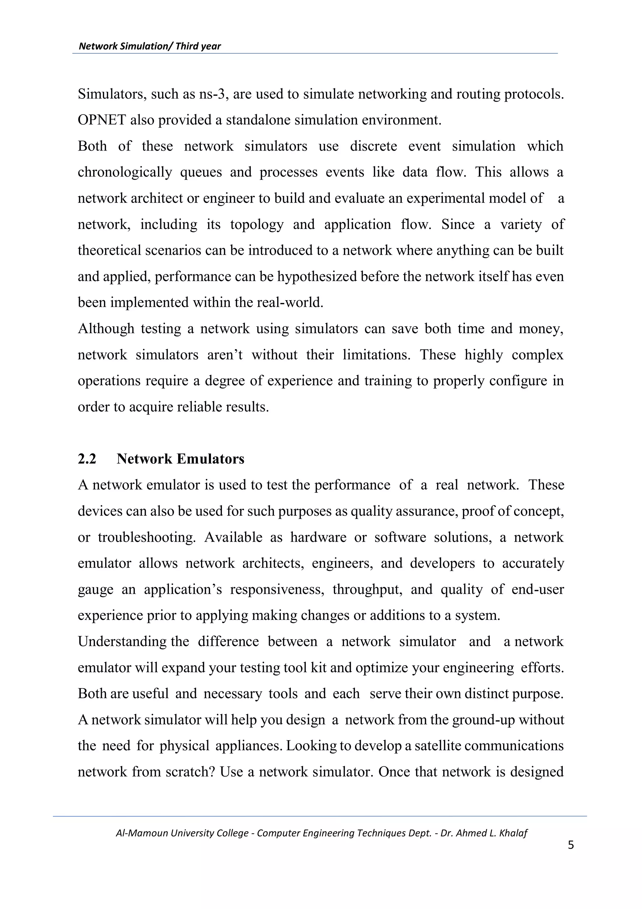 Introduction to networks simulation | PDF | Computer Networking | Computing