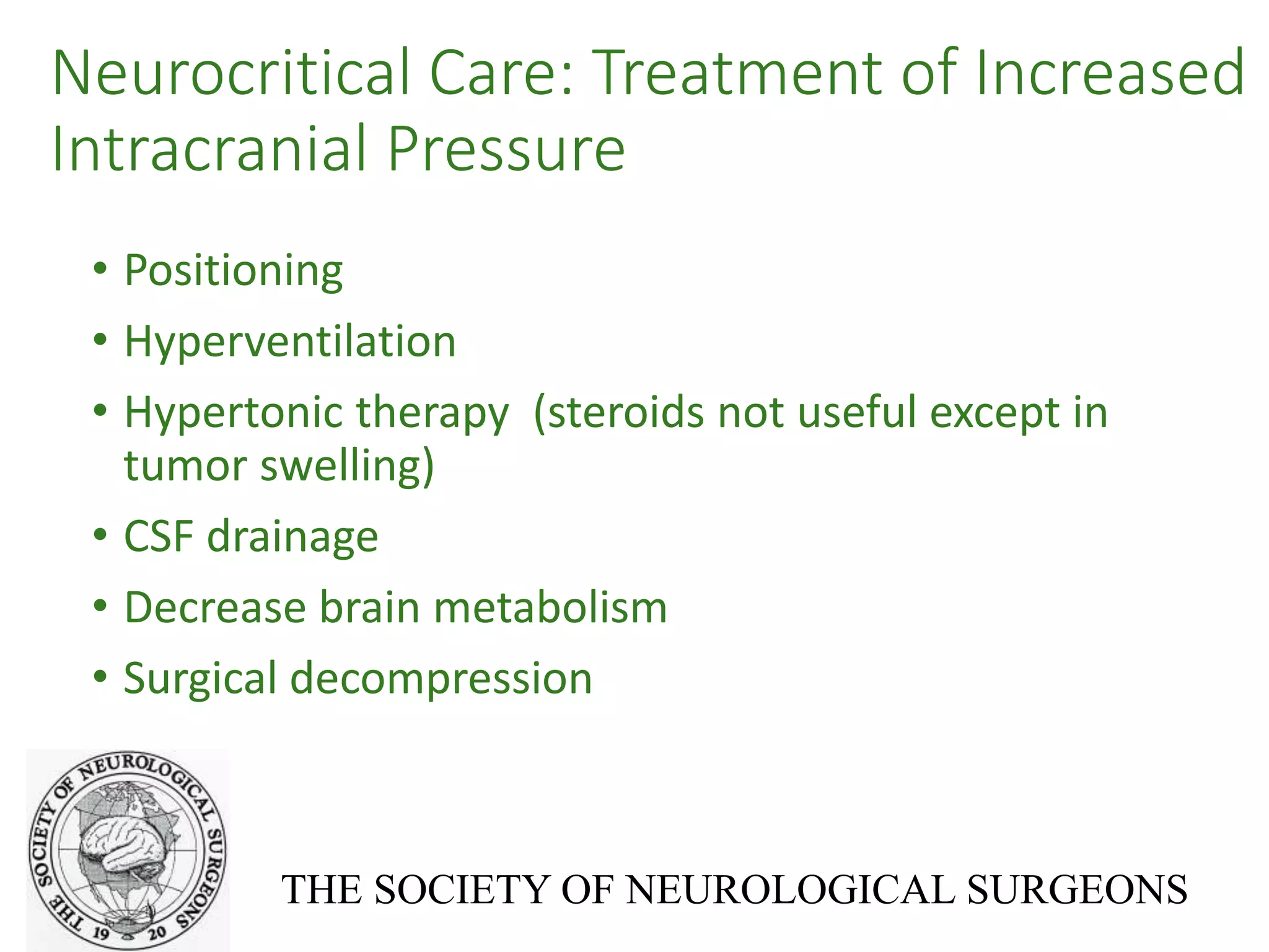 Introduction to Neurosurgical Subspecialties Trauma and Critical Care ...