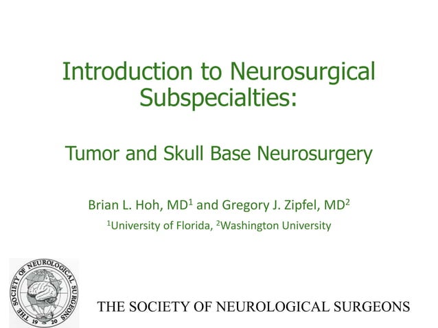 Introduction to Neurosurgical Subspecialties Tumor and Skull Base Neurosurgery.pptx