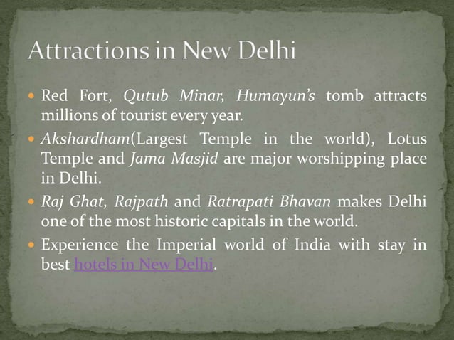Introduction to new delhi | PPTX | Asia Travel | Travel Locations