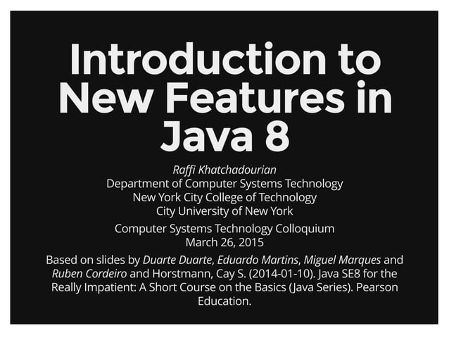 Introduction to new features in java 8 | PDF