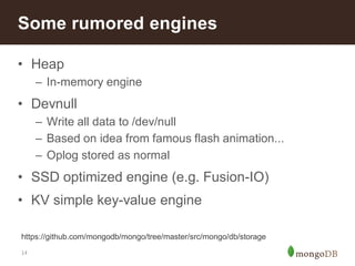 Introduction to new high performance storage engines in mongodb 3.0 ...