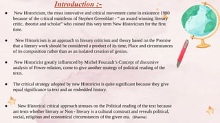 Introduction to New Historicism with the reference of Andrew Marvell's ...