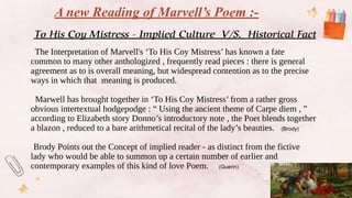 Introduction to New Historicism with the reference of Andrew Marvell's ...