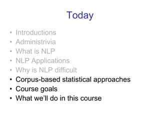 Introduction to nlp | PPTX