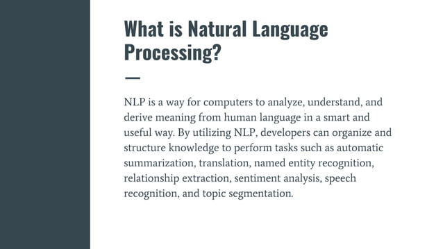 Introduction to Natural Language Processing | PPT