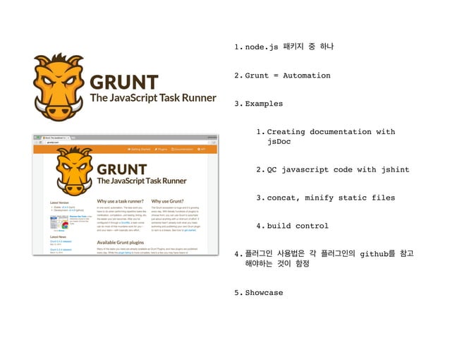 Introduction to node.js, npm and grunt | PPT