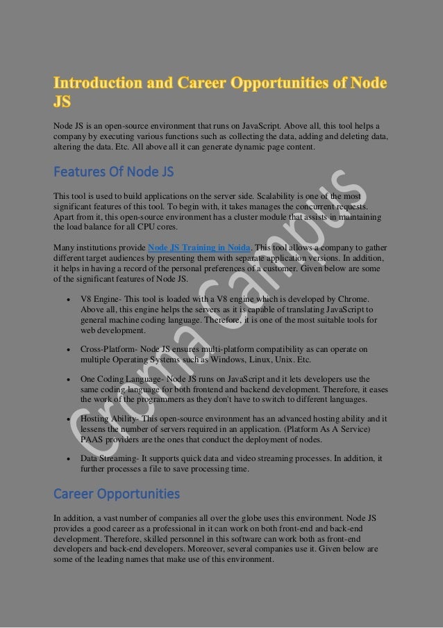 Introduction and Career Opportunities of Node JS