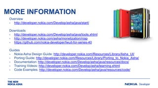 Introduction to Nokia Asha SDK 1.2 (beta) | PPT