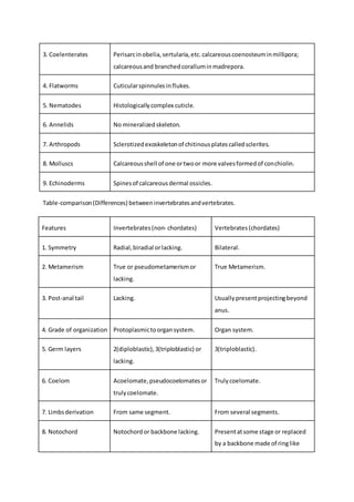 Introduction to non chordates | DOCX