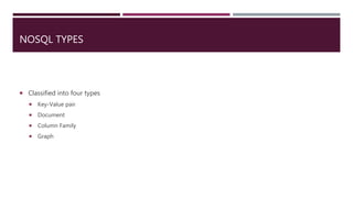 Introduction to NoSQL | PPTX | Databases | Computer Software and Applications