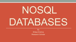 Introduction to nosql | NoSQL databases | PPT