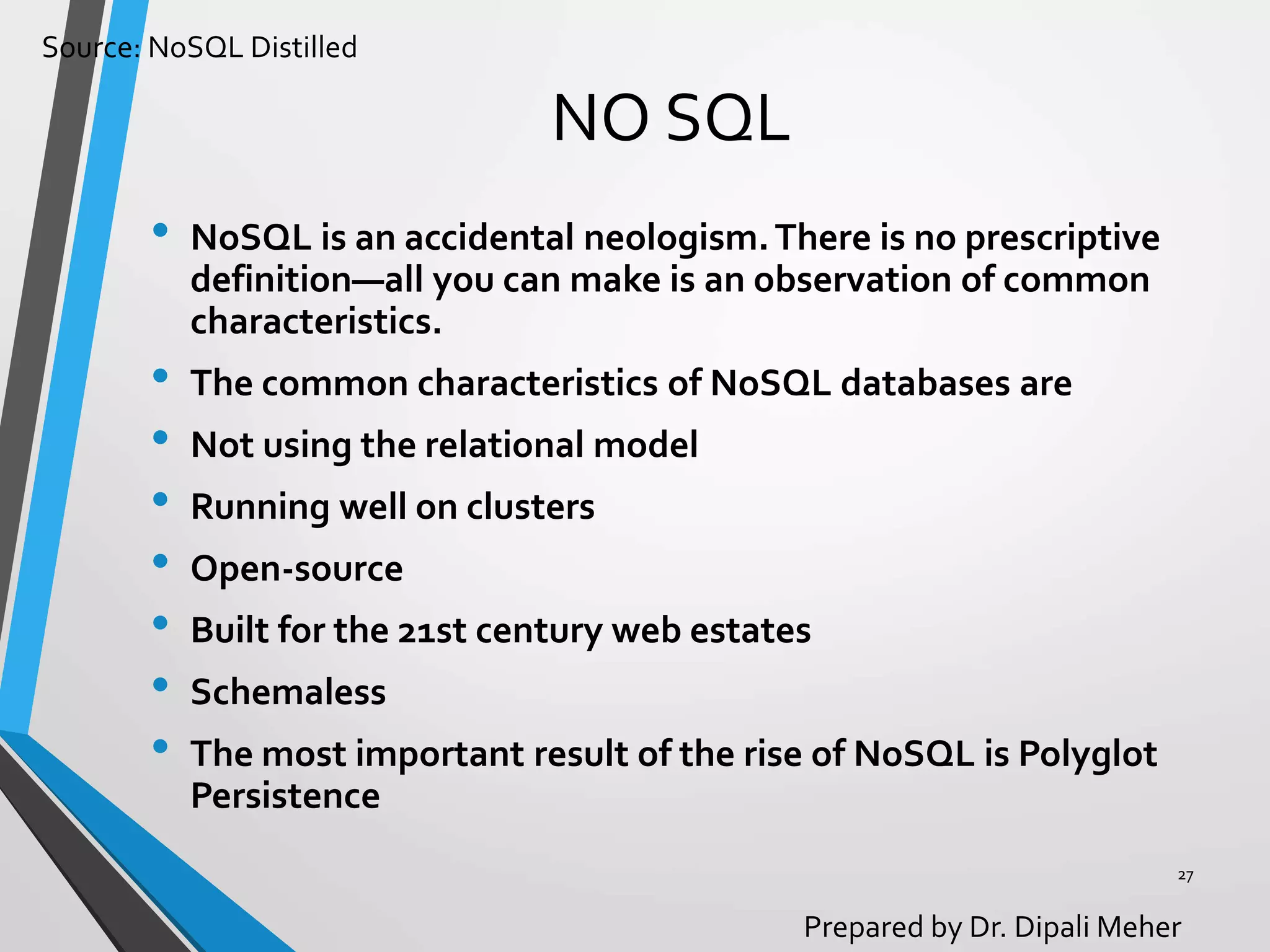 Introduction To Nosql Pptx Databases Computer Software And Applications