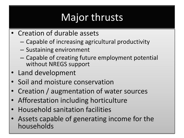 Introduction to Mahatma Gandhi NREGA for the Programme Officers | PPT