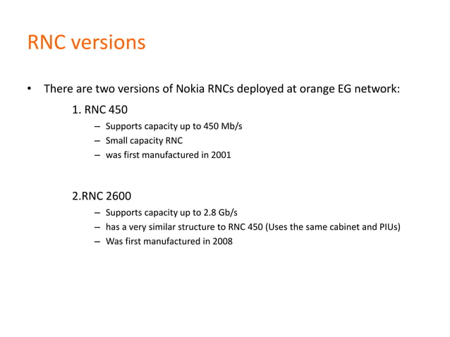 Introduction to Nokia RNC | PPTX | Computer Networking | Computing