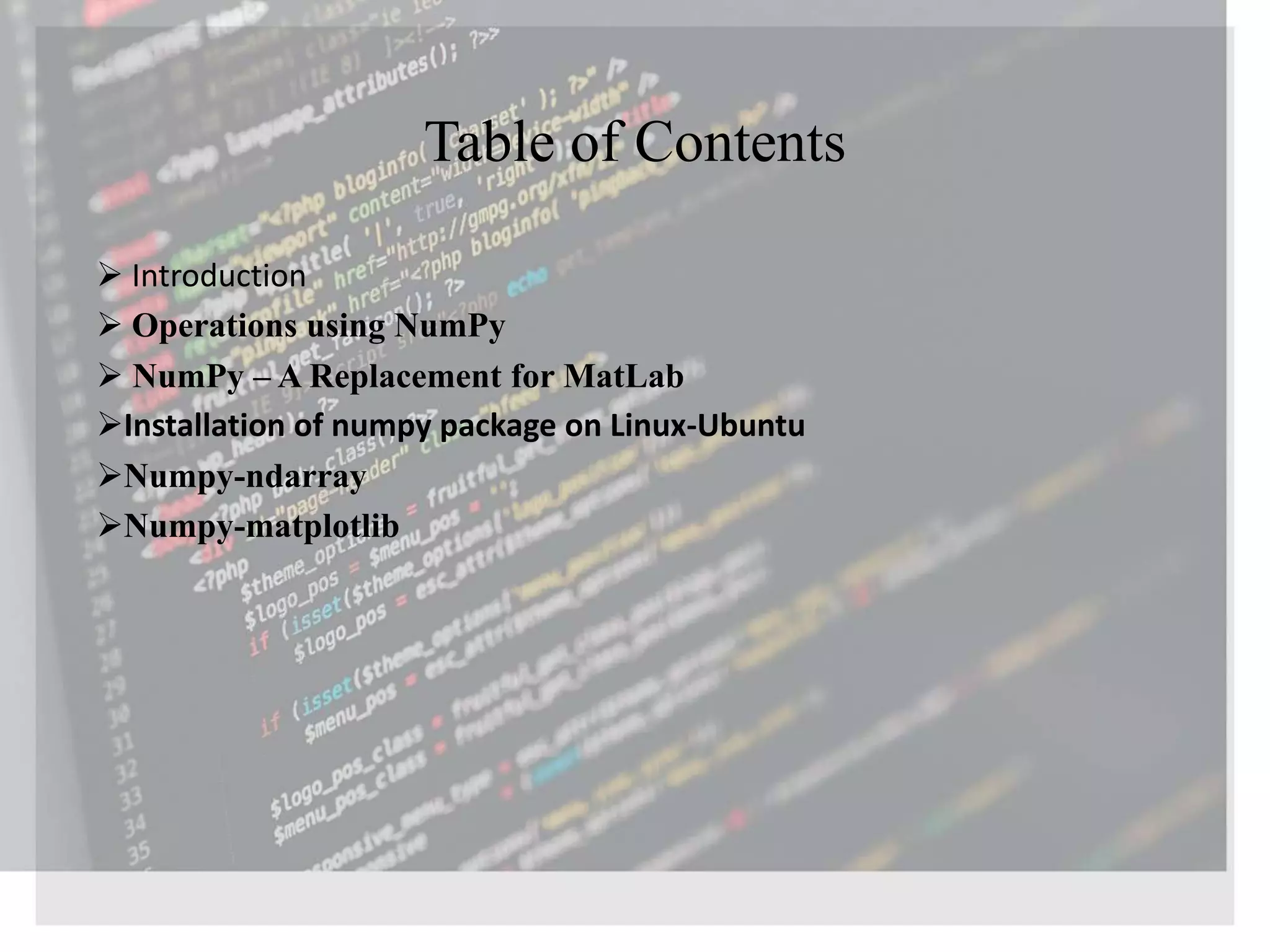 Introduction To Numpy Ppt 2514