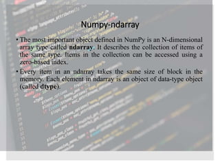 Introduction to numpy | PPTX