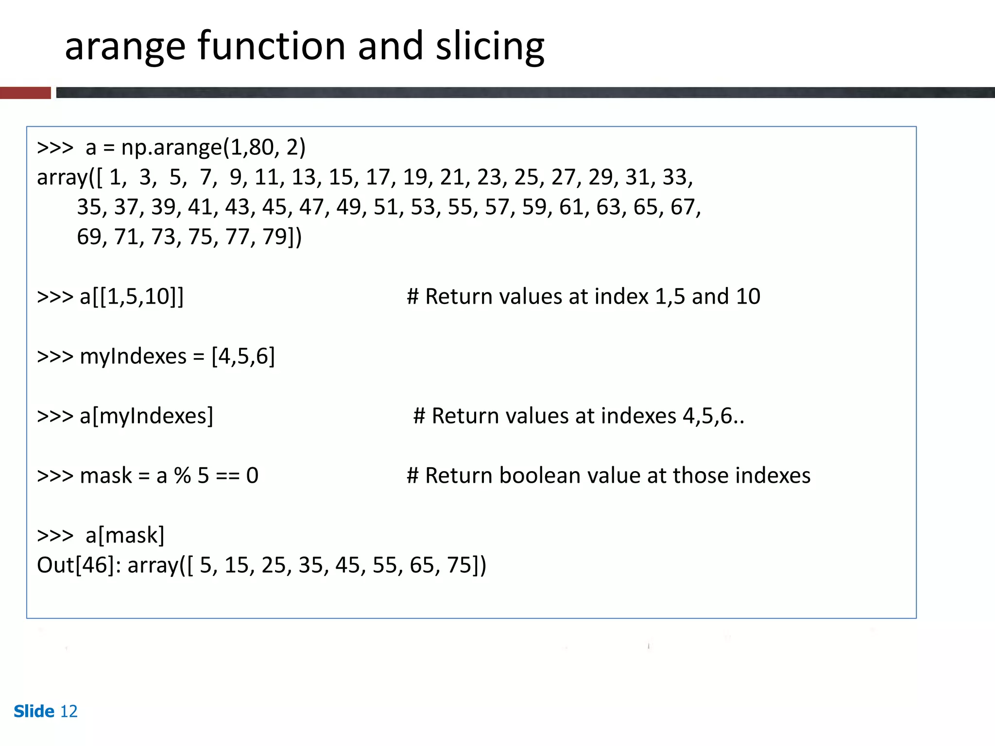 Introduction To Numpy Session 1 Pptx Programming Languages Computing