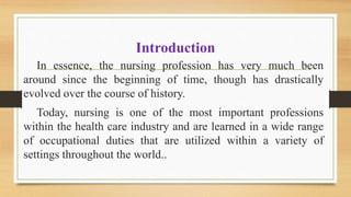 Introduction, Definition of Nursing and Role and Functions of Nurse | PPTX