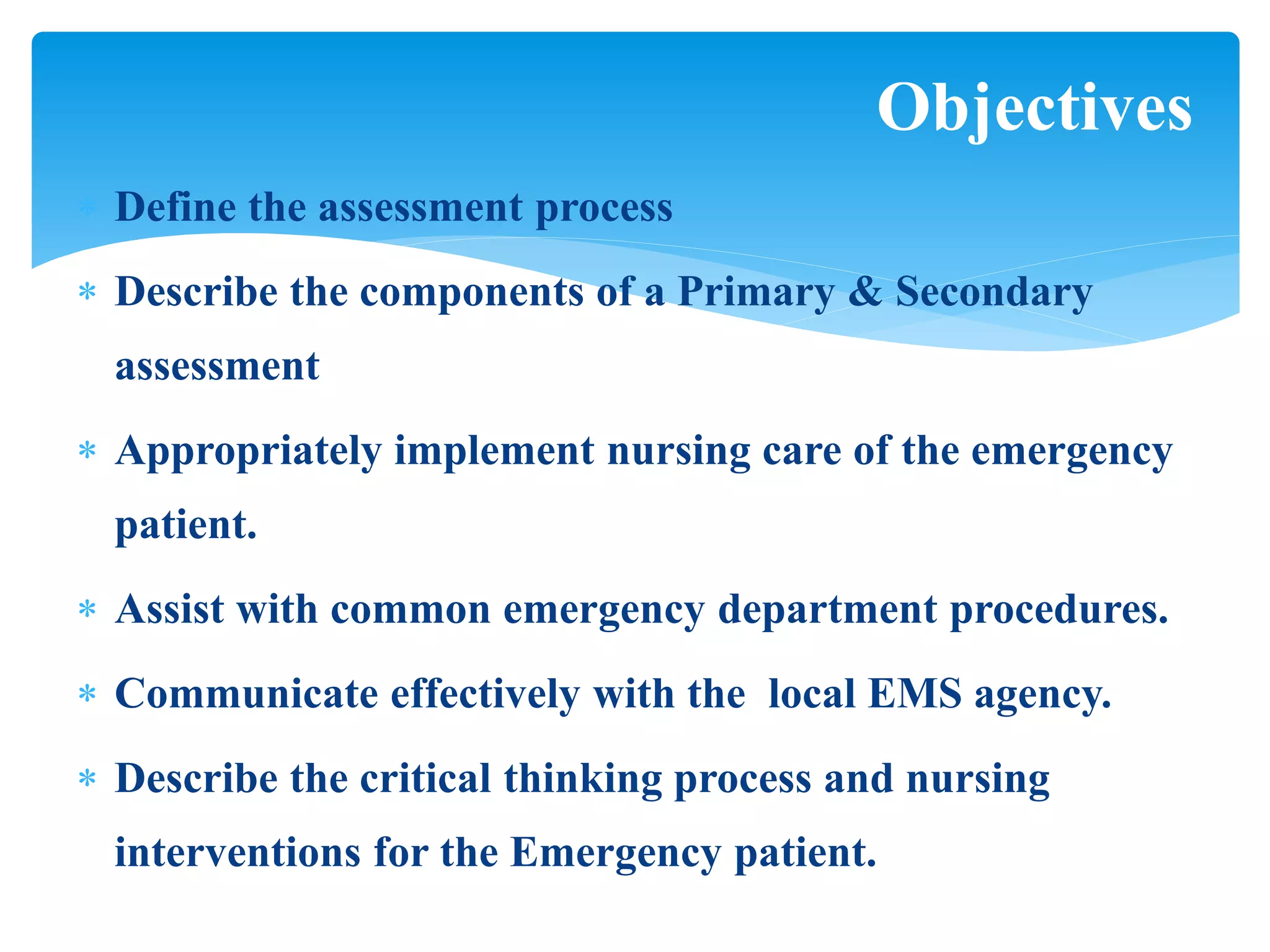 Introduction to nursing emergencies | PPTX