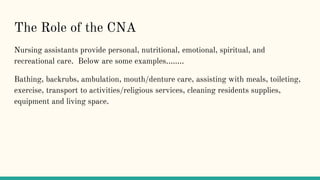 Introduction to nursing for certified nursing assistants ch 1 4 | PPTX