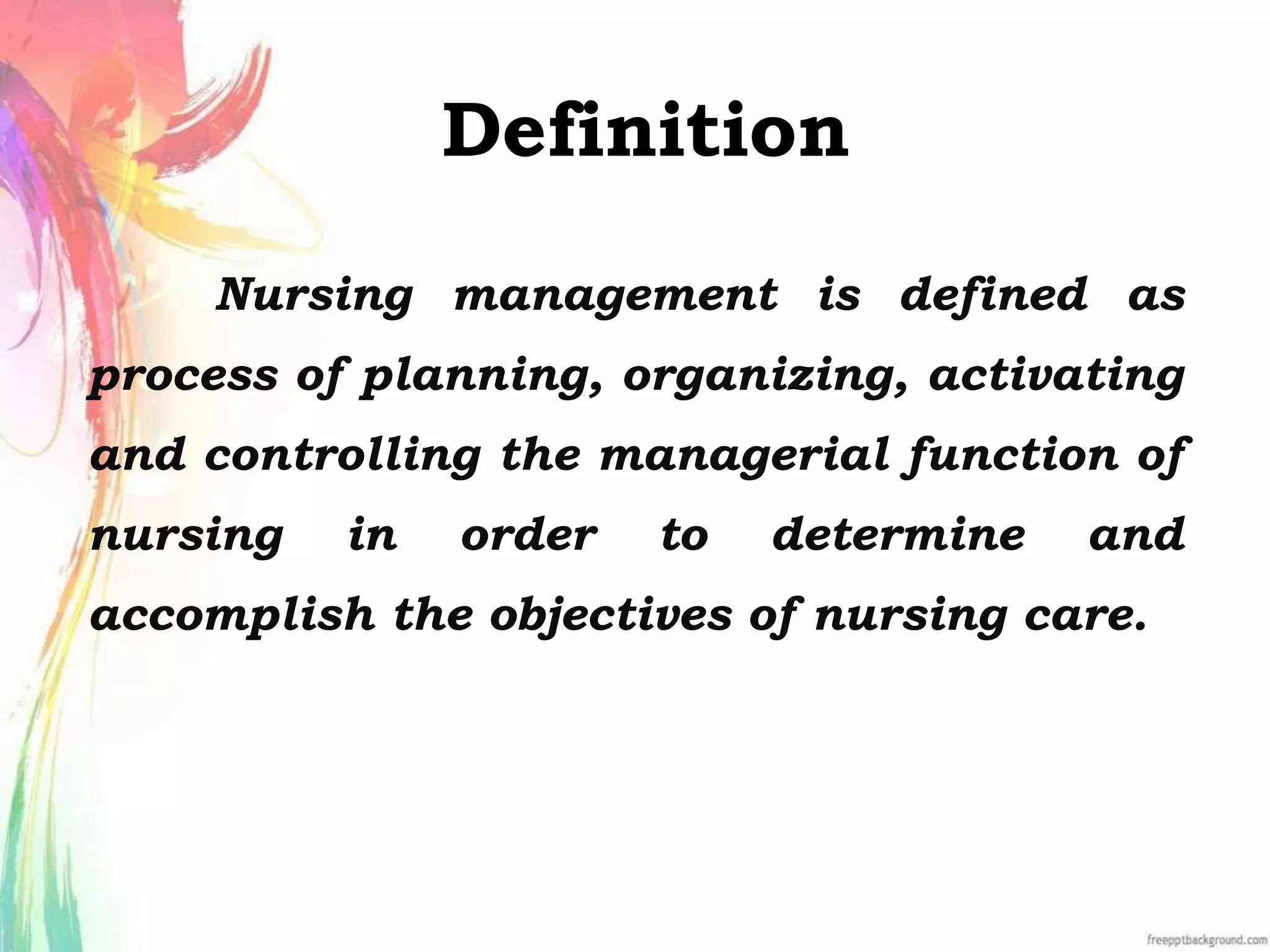 Introduction to Nursing Management | PPSX