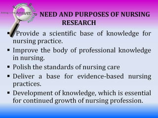 Introduction to nursing research | PPT