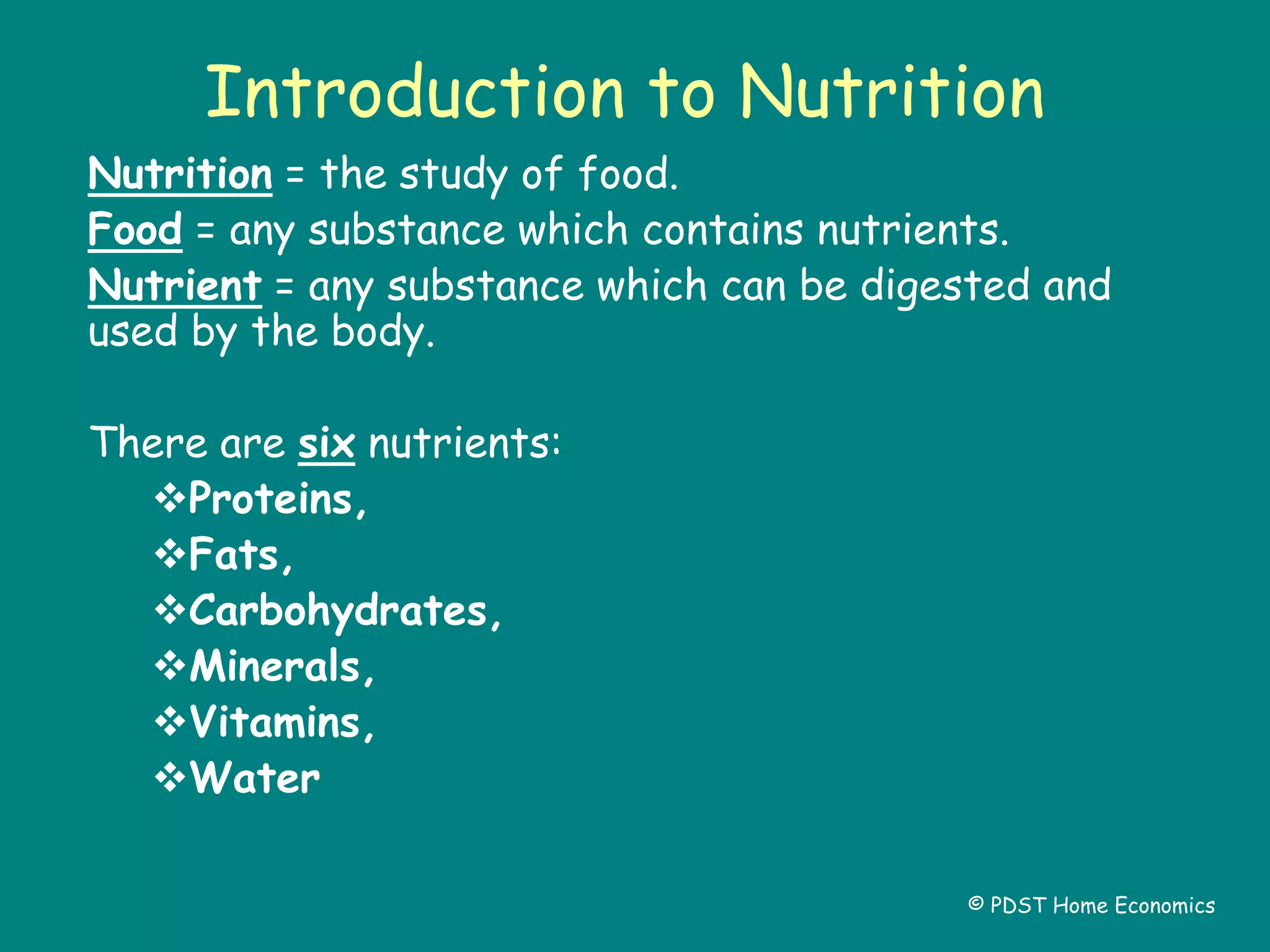 Introduction to nutrition | PPT