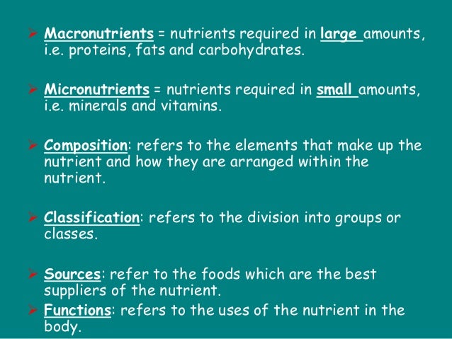 Introduction to nutrition