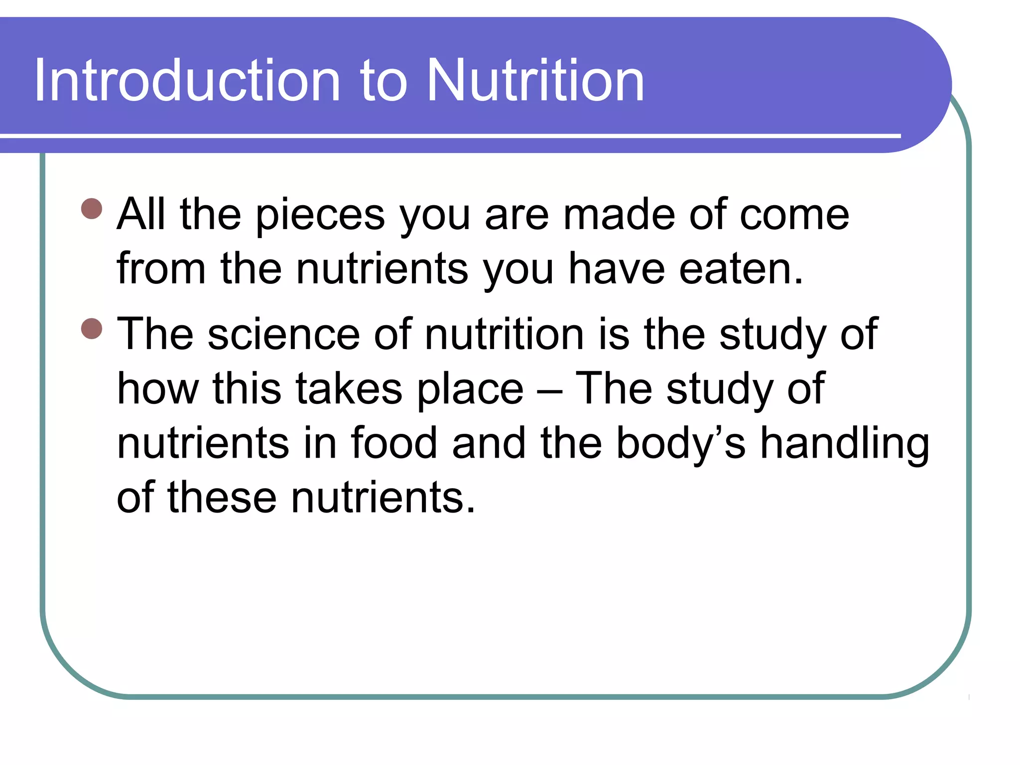 Principles of nutrition | PPT