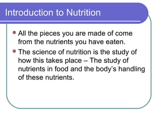 Introduction to nutrition | PPT