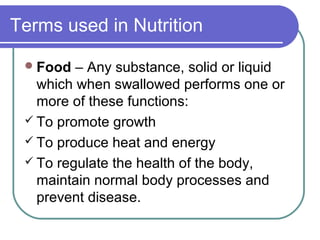 Introduction to nutrition | PPT