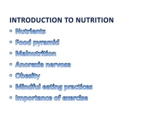Introduction to nutrition | PPT