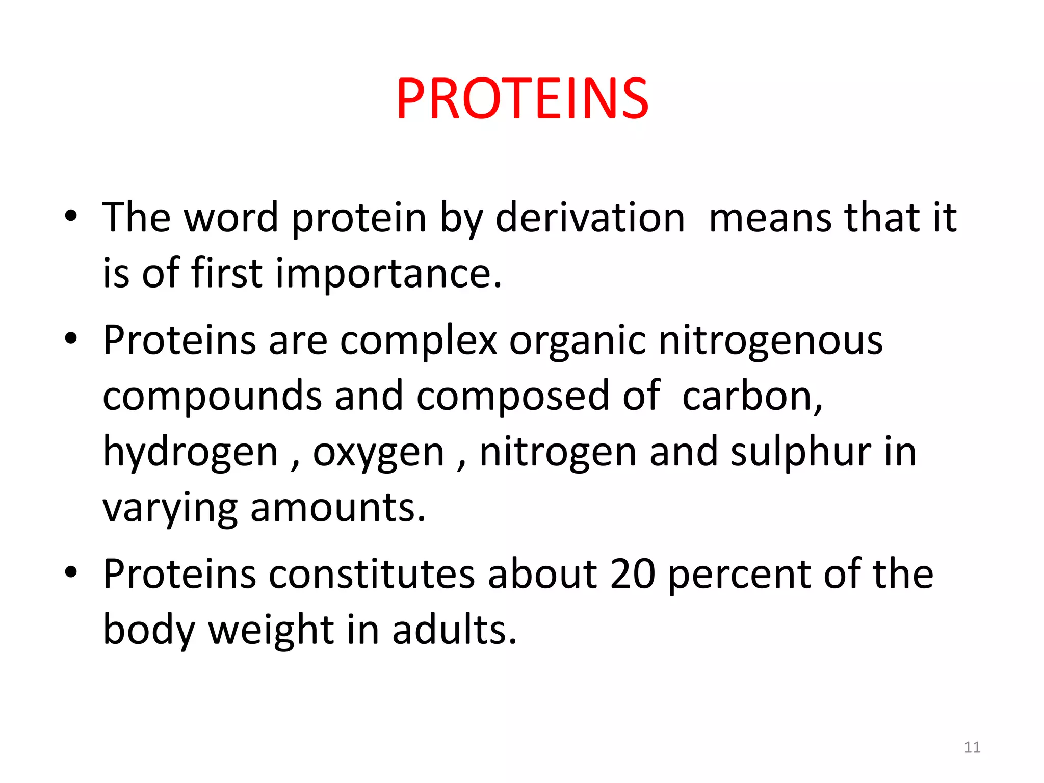 Introduction to nutrition and proteins | PPTX