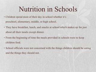 Introduction to nutrition in schools | PPTX