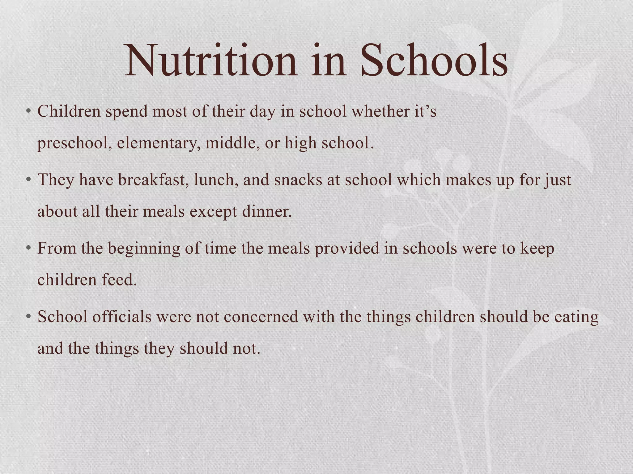 Introduction to nutrition in schools | PPTX | Children\'s Health ...