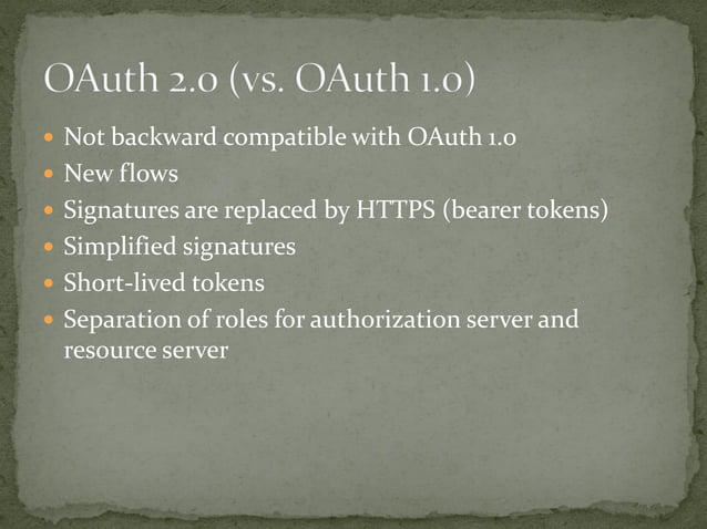 Introduction to OAuth 2.0 - Part 1 | PPT
