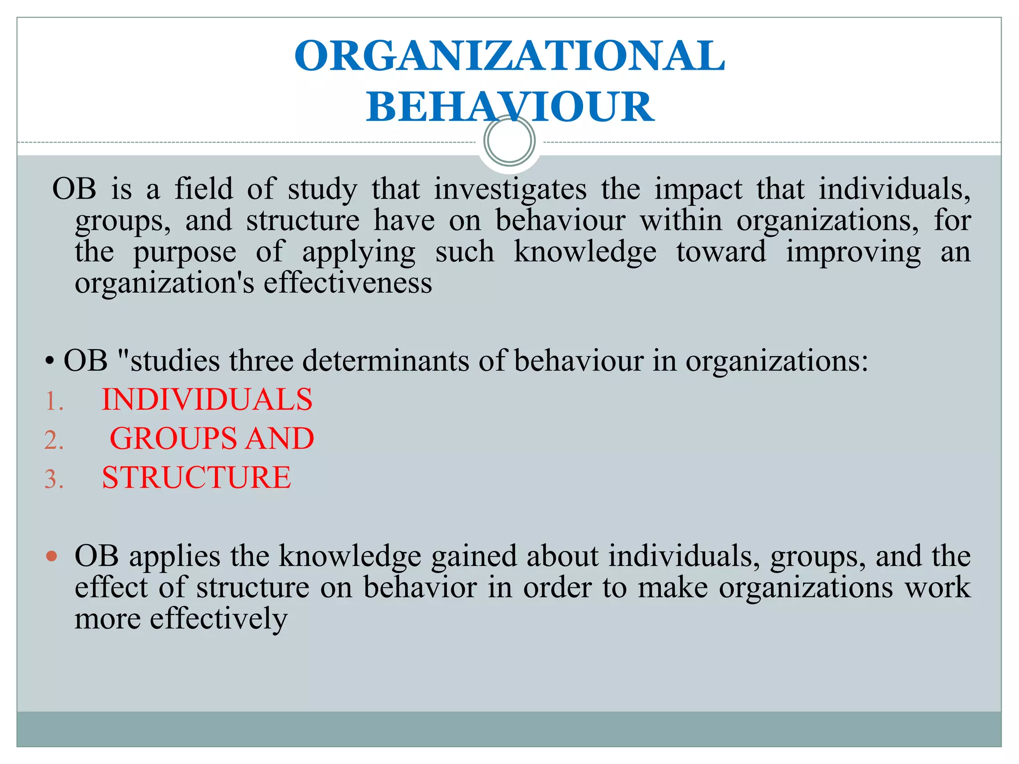 Introduction to OB | PPTX