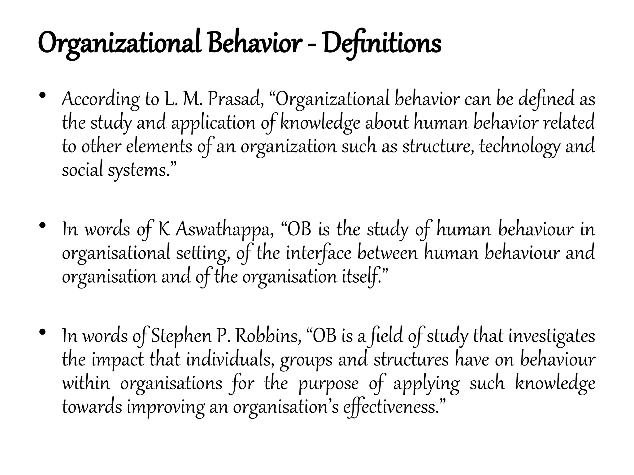 introduction to OB organization behavior | PPT