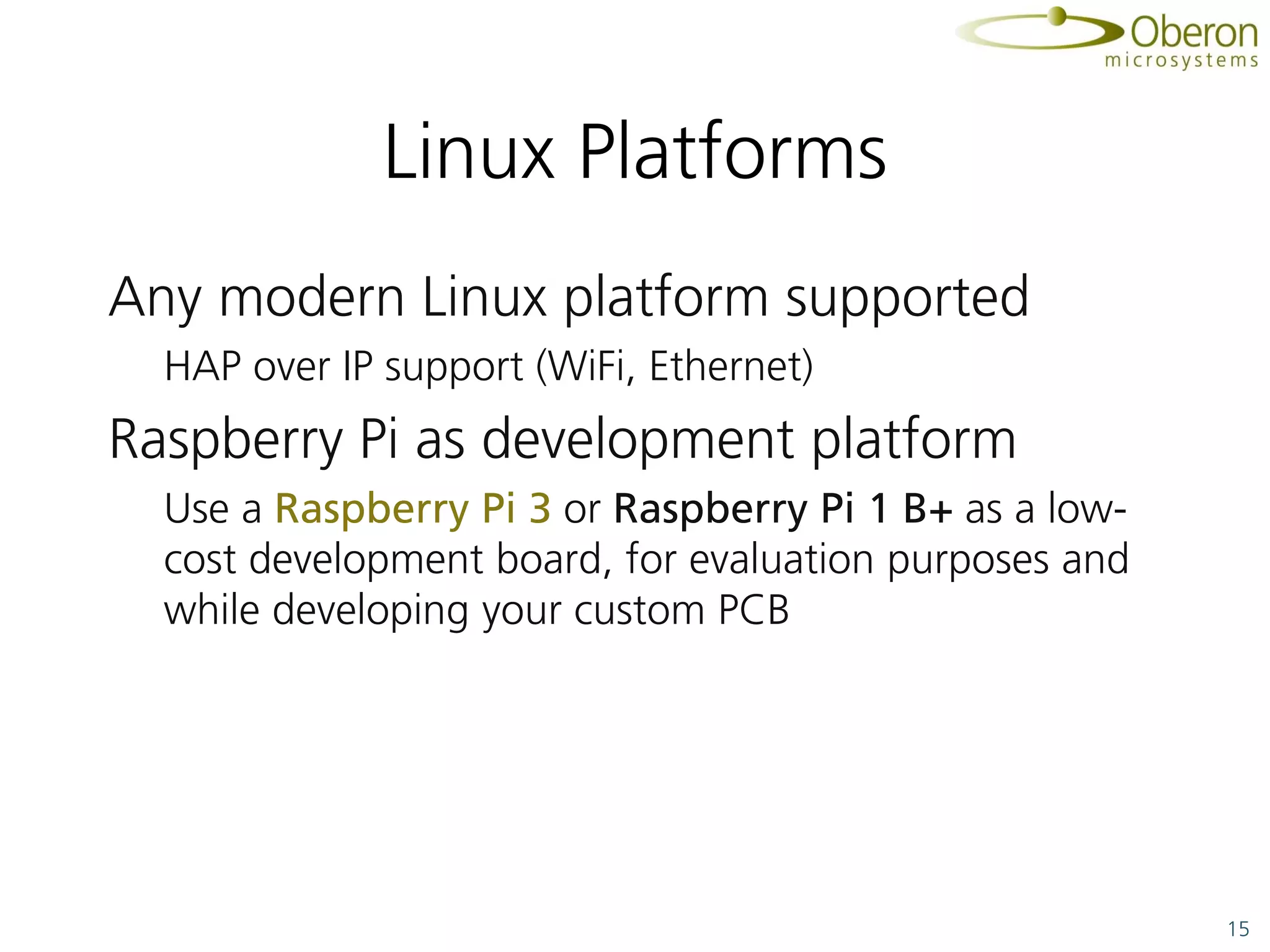 Introduction to Oberon HomeKit SDKs | PPT