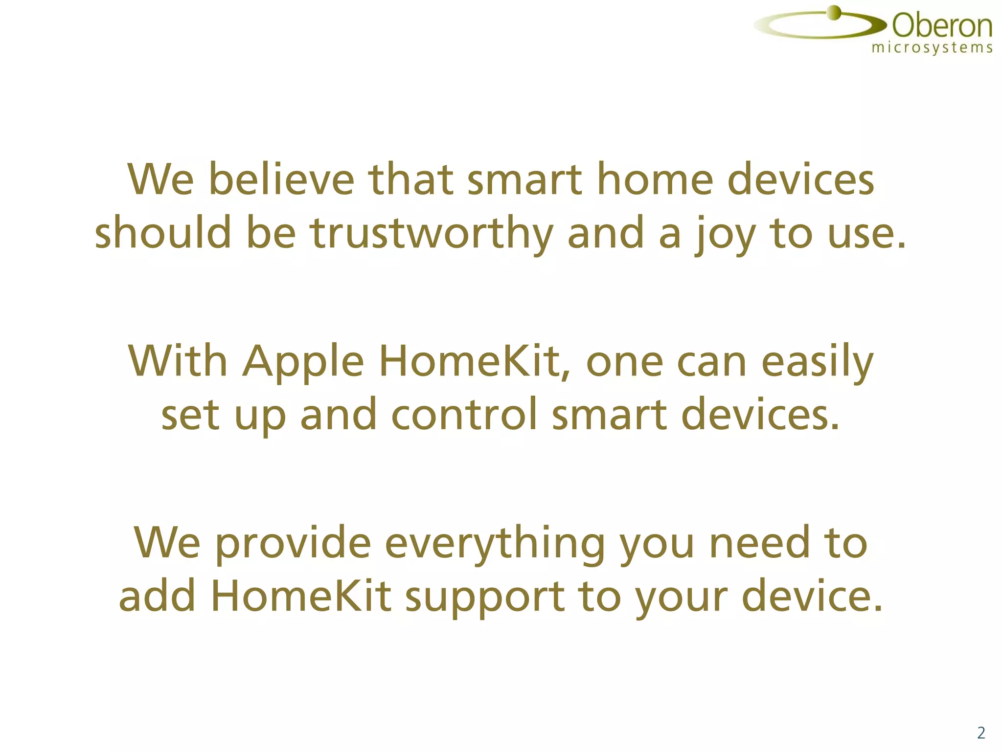 Introduction to Oberon HomeKit SDKs | PPT