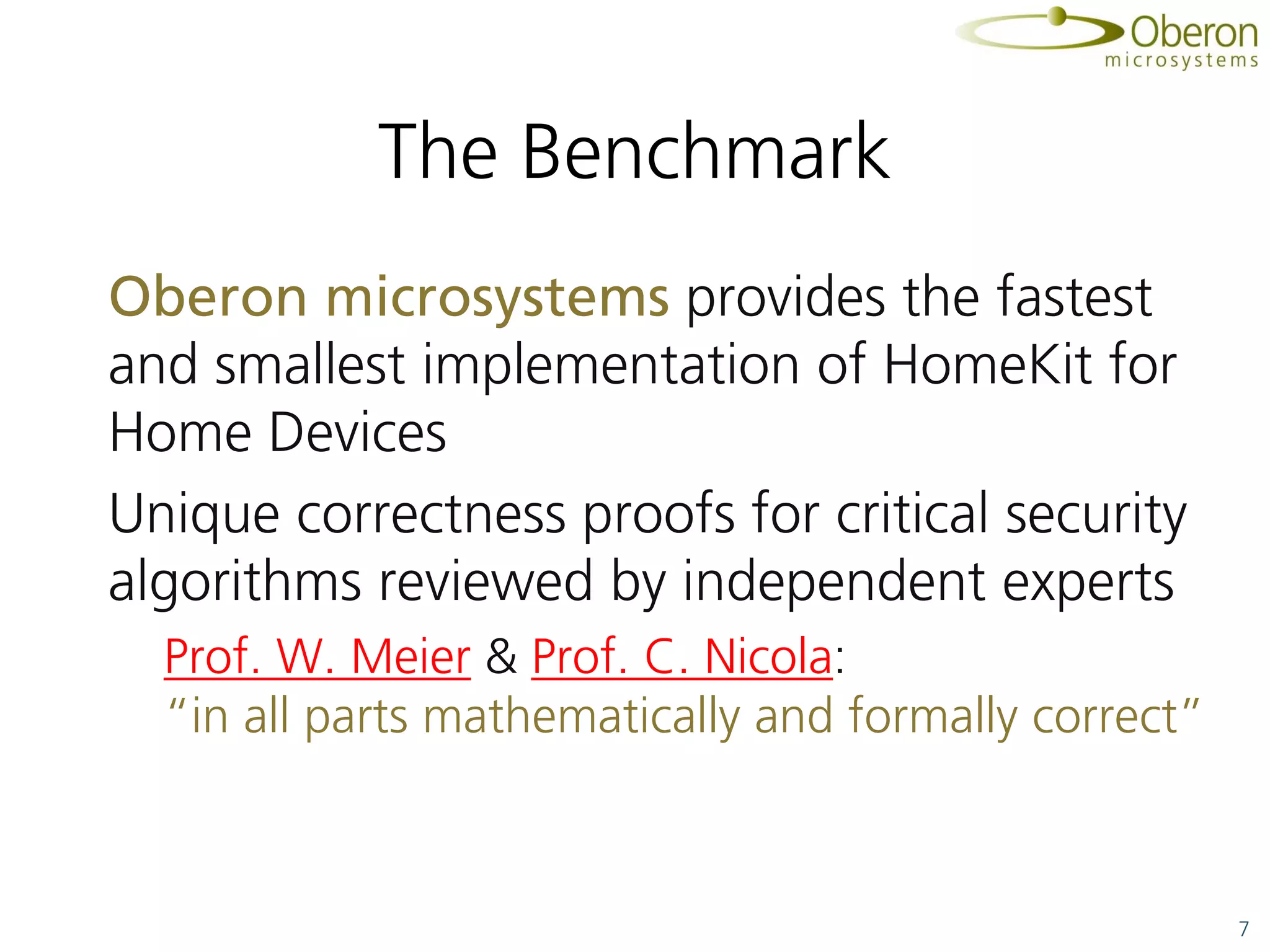 Introduction to Oberon HomeKit SDKs | PPT
