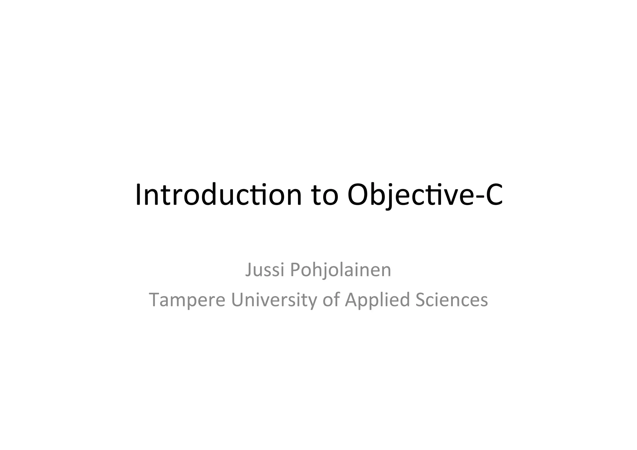 Introduction to objective c | PPT