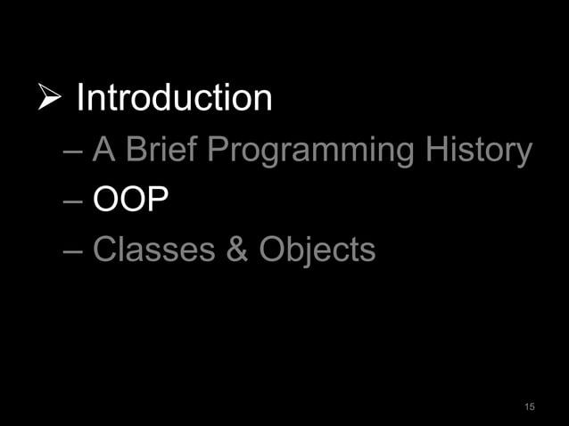 Introduction to Object Oriented Programming | PPTX