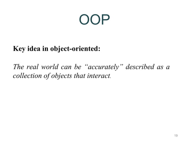 Introduction To Object Oriented Programming Ppt