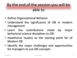 Introduction to ob m1 | PPT