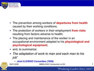 Introduction to occupational health | PDF