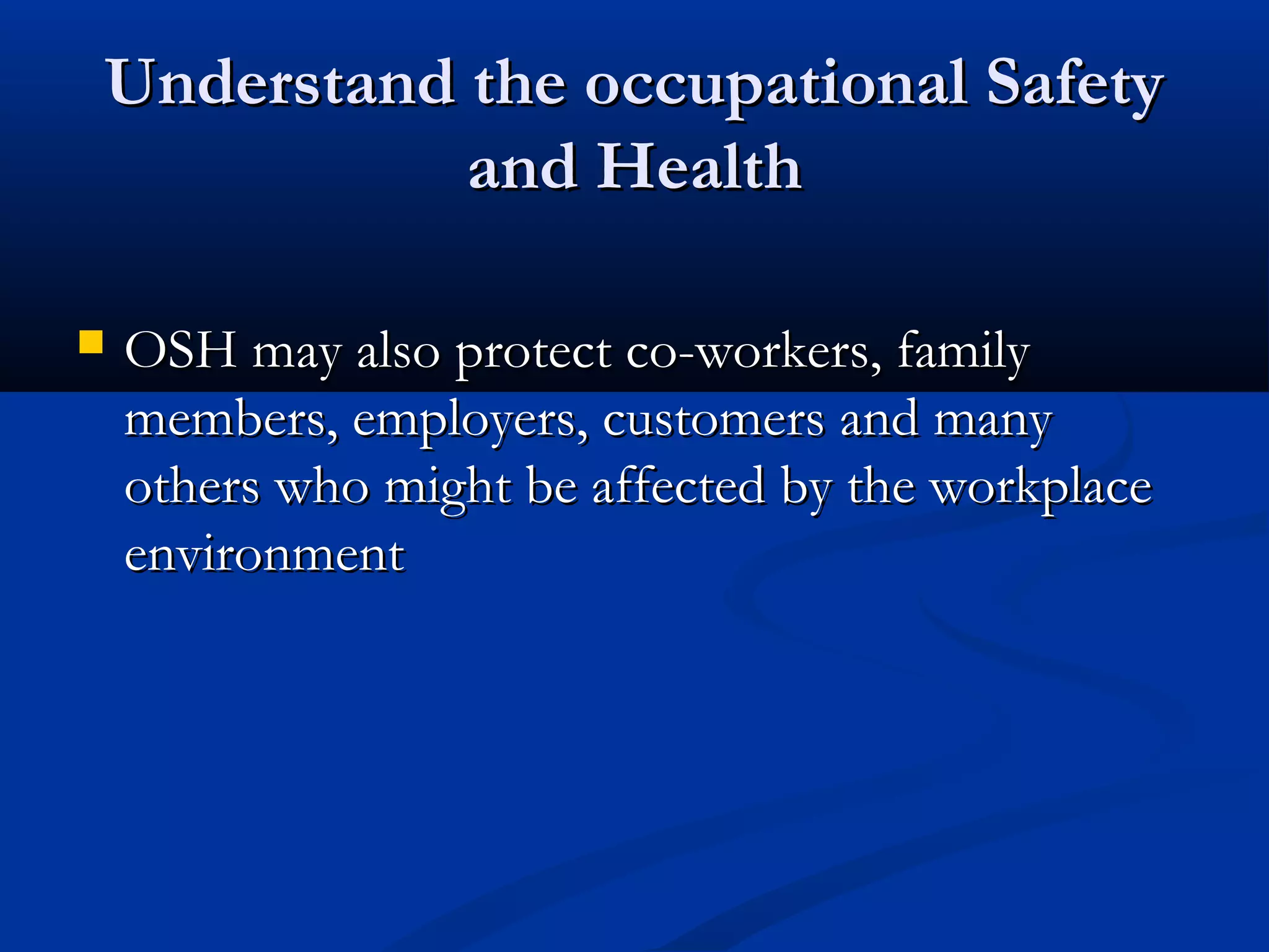 Introduction to occupational safety and health | PPT